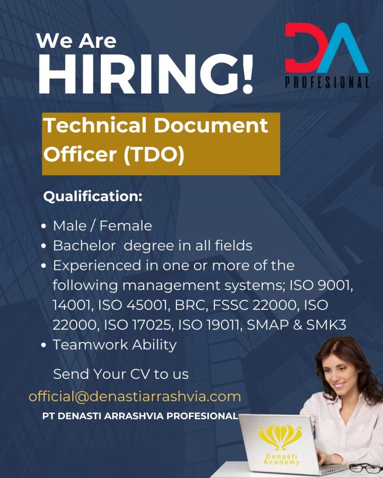 Technical Document Officer - PT. Denasti Arrashvia Profesional